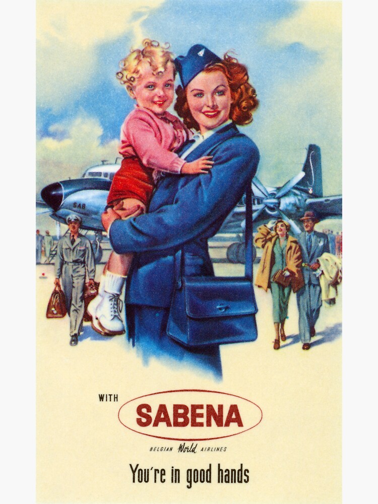 "1960's Sabena Airlines" Sticker for Sale by historicimage | Redbubble