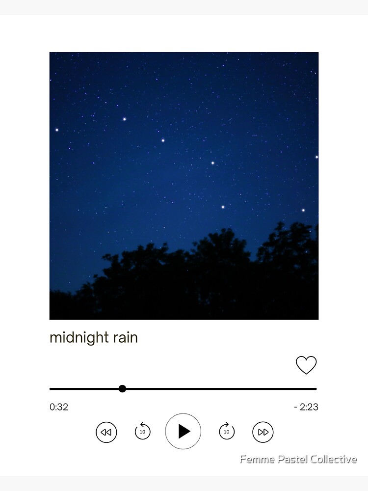 "Midnight Rain Song Print - Taylor Swift" Sticker for Sale by ...