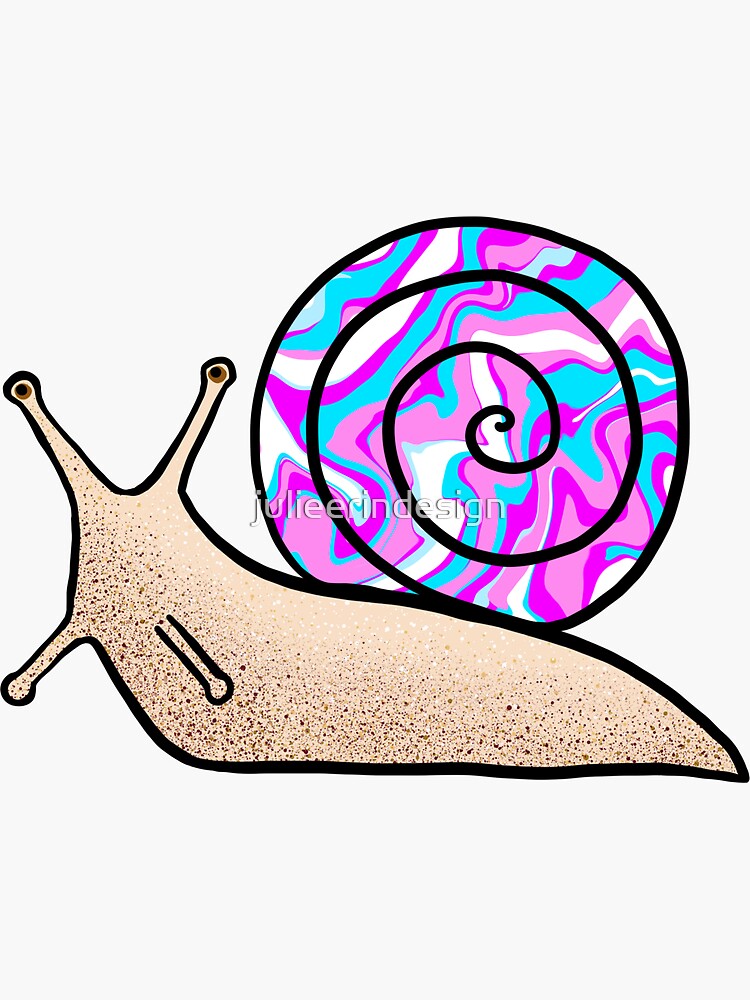 "Psychedelic Snail Blue and Pink Shell" Sticker for Sale by ...