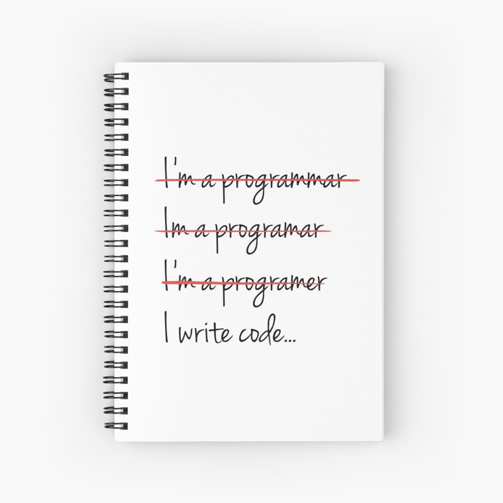 "I Write Code - Funny Programming Jokes - Light Color" Spiral Notebook ...