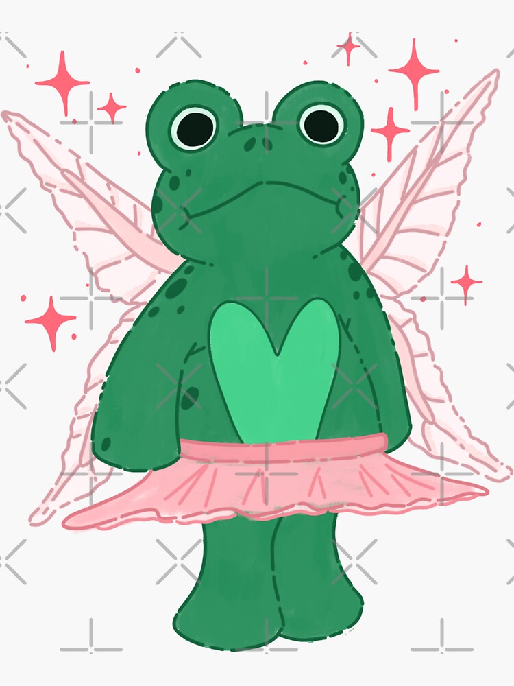 "Cute Fairy Frog" Sticker for Sale by PaintingOrama | Redbubble