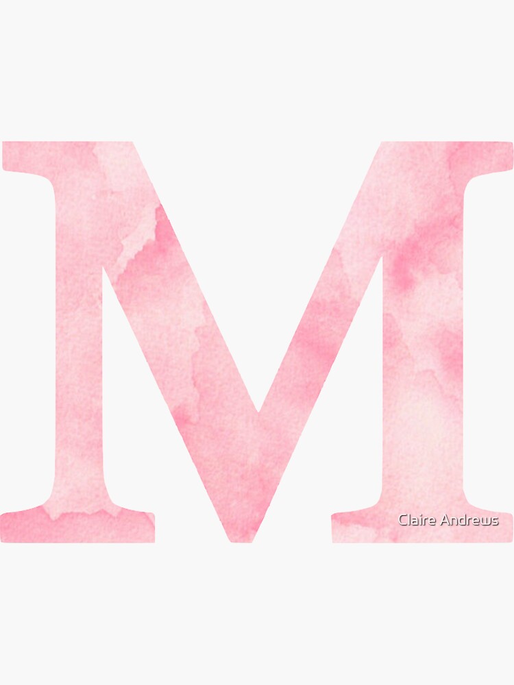 "The Letter M- Light Pink Watercolor Design Sticker" Sticker for Sale ...