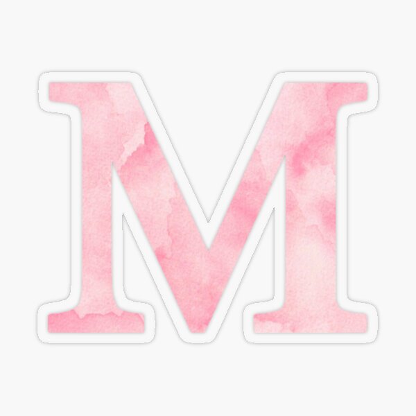 Pegatina «Pegatina La letra M- Diseño de acuarela rosa claro» de ...
