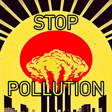 "Stop pollution retro yellow poster" Poster for Sale by avancee | Redbubble