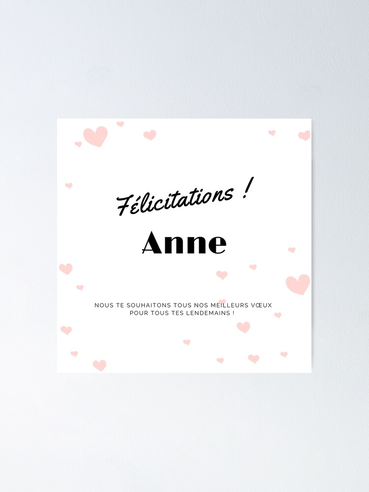 "Congratulation! Anne" Poster for Sale by K-dream | Redbubble