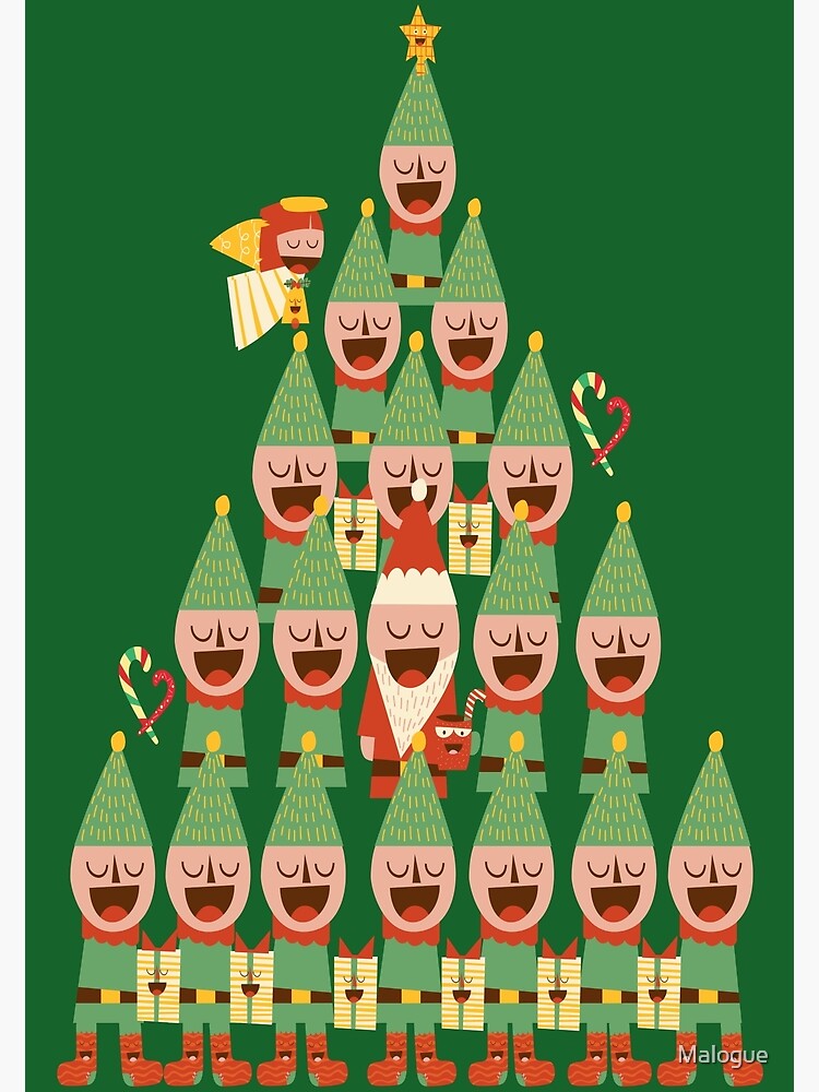 "Santa Claus Christmas Choir ,Christmas illustration of little elves ...
