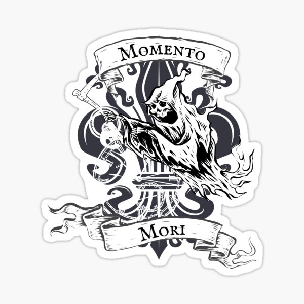"Momento Mori Reaper with Clock." Sticker for Sale by LinkupMaestro ...