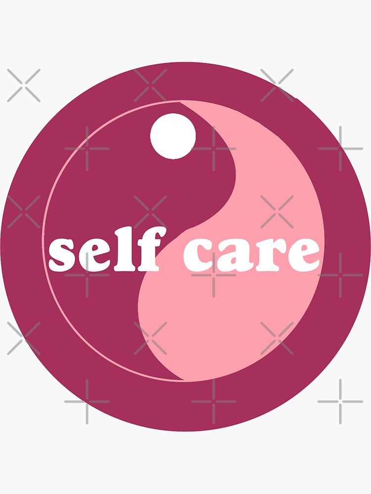 "Self Care (circular pink)" Sticker for Sale by shoujocrybaby | Redbubble