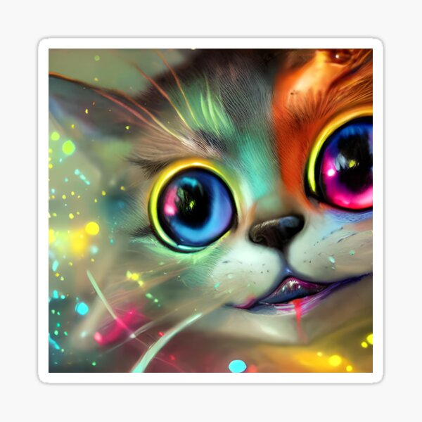 "Acid Cat" Sticker for Sale by InnerLayersArt | Redbubble