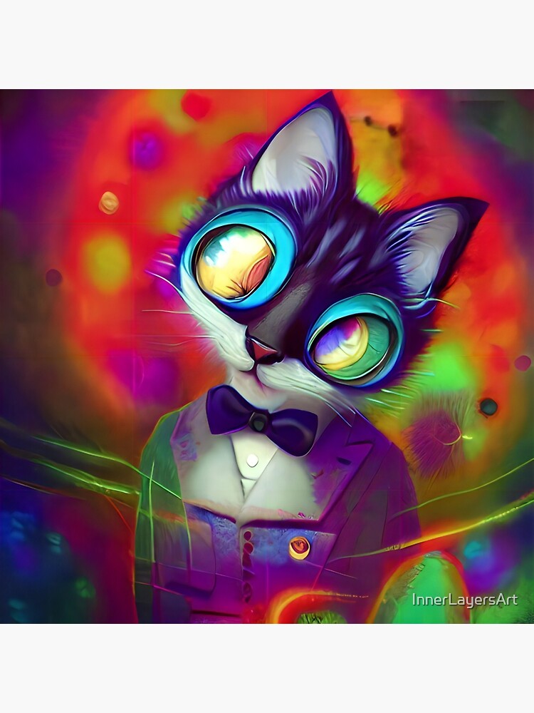 "Trippy Kitty" Poster for Sale by InnerLayersArt | Redbubble