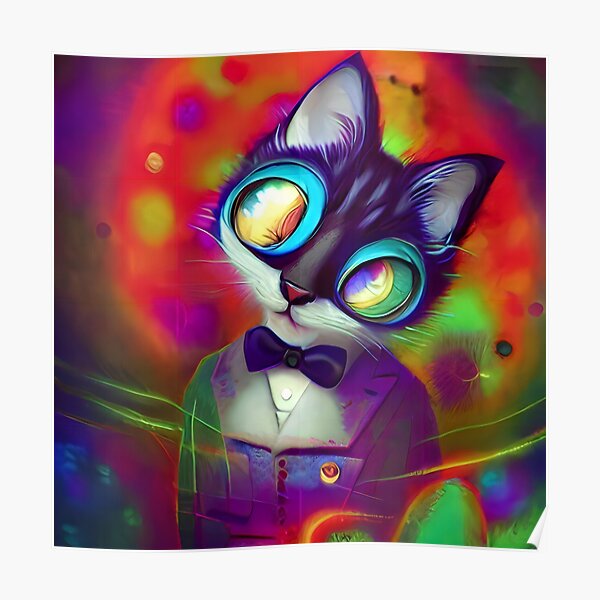 "Trippy Kitty" Poster for Sale by InnerLayersArt | Redbubble