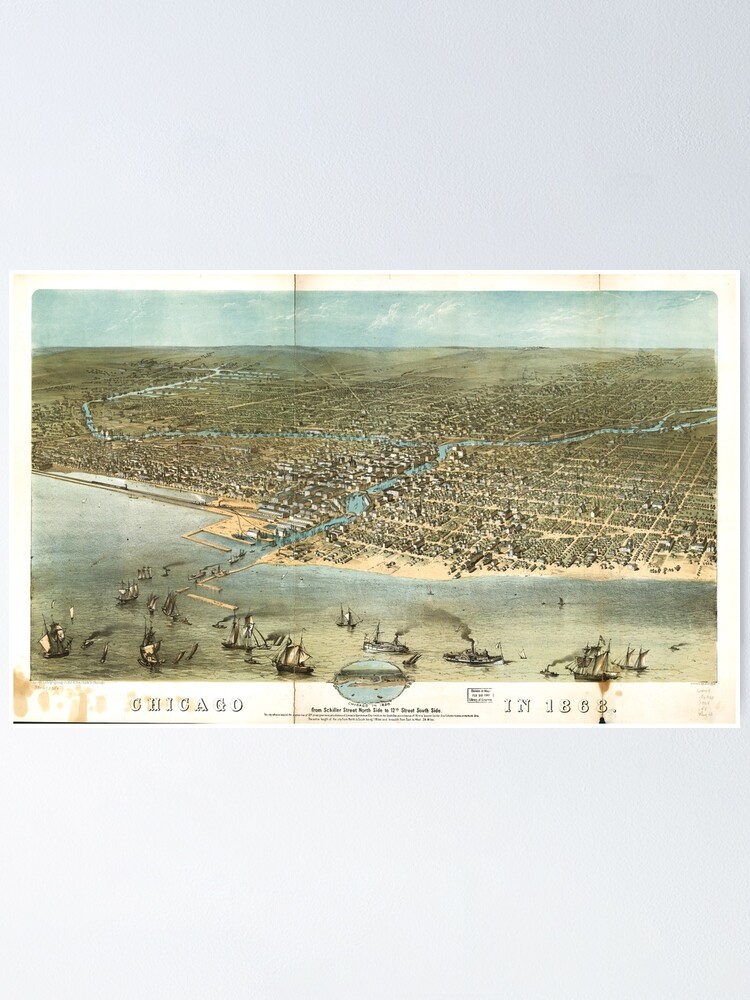 "Chicago in 1868 from Schiller Street north side to 12th Street south ...