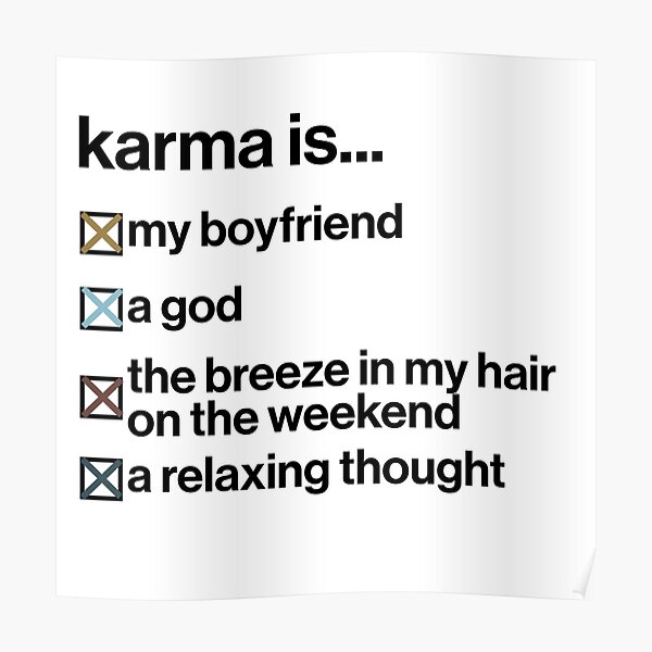 "karma checklist" Poster for Sale by shirasilver | Redbubble