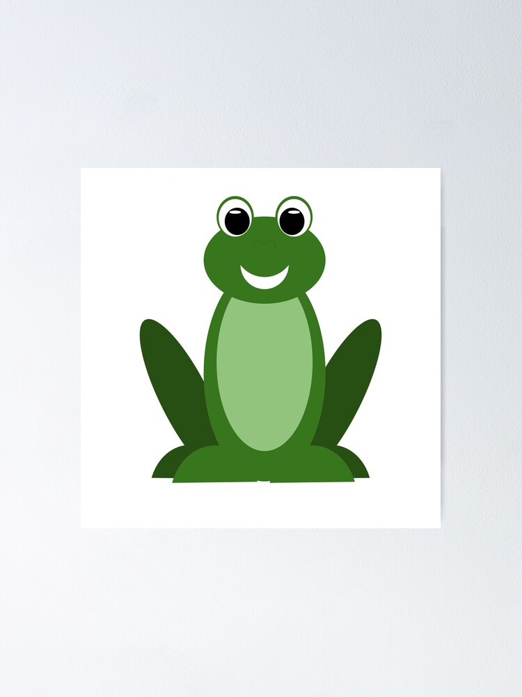 "Cute Frog Sitting Down Smiling " Poster for Sale by Butterflyart42 ...