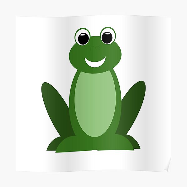 "Cute Frog Sitting Down Smiling " Poster for Sale by Butterflyart42 ...