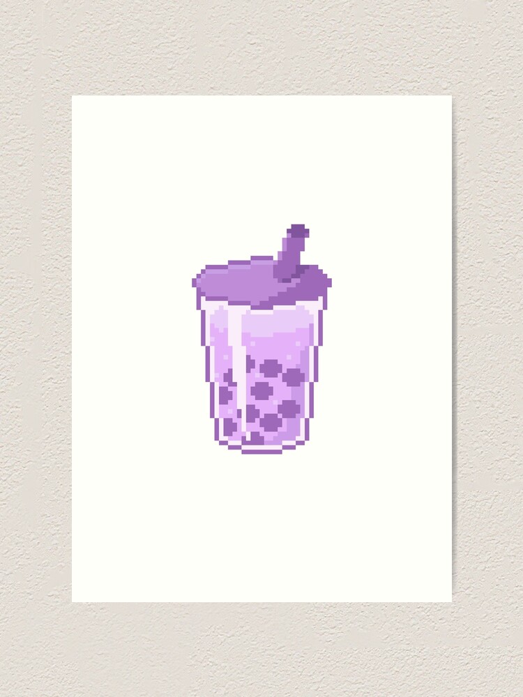 "8bit drink, bubble tea, purple drin, purple bubble tea, lean" Art ...