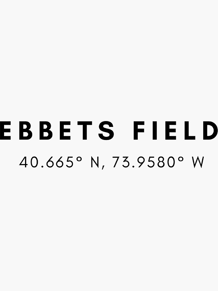"Ebbets Field Lat/Long" Sticker by HomePlateCreate | Redbubble