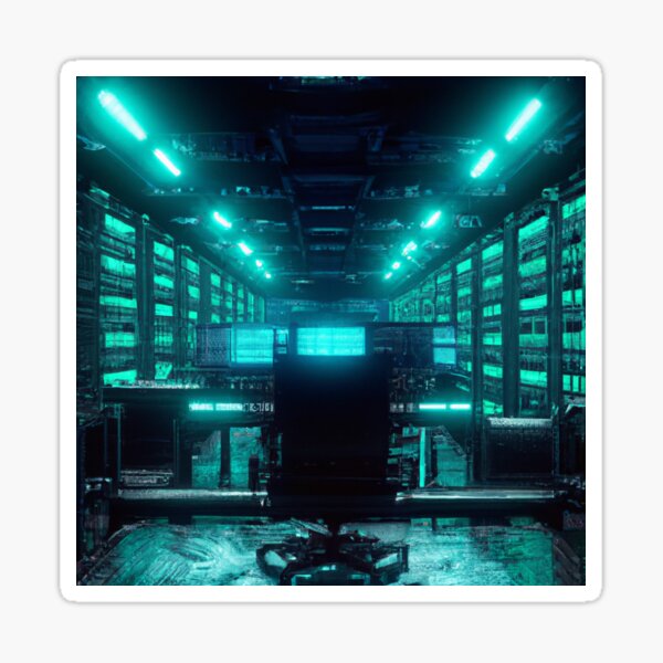 "Cyberpunk Control Room" Sticker for Sale by borzja | Redbubble