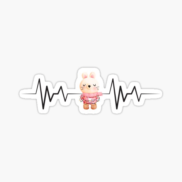 "Christmas Cute Cat Heartbeat Pulse Heart Line ECG" Sticker for Sale by ...