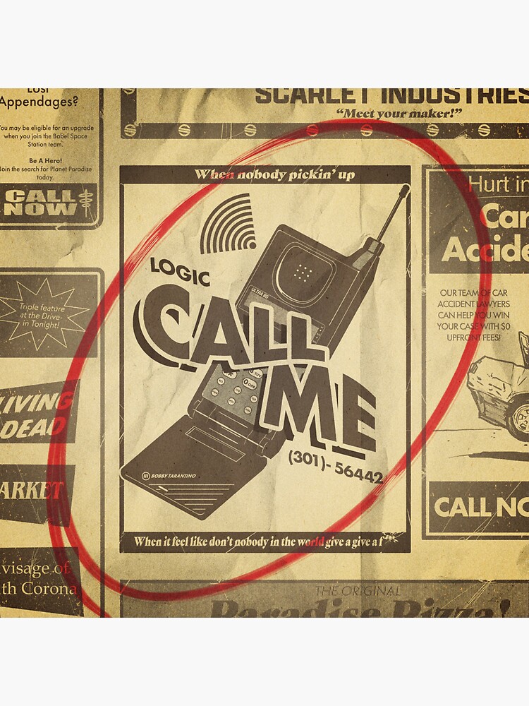 "Call Me" Sticker for Sale by TravisJam | Redbubble