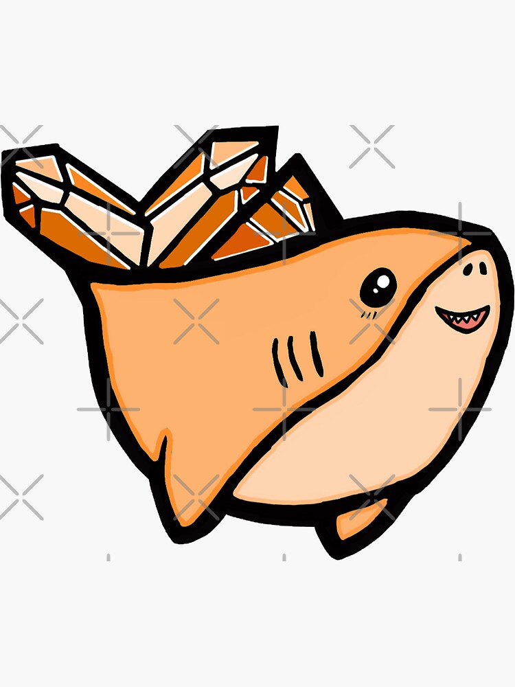 "Finley The Crystal Shark (Orange)" Sticker for Sale by CrystalBeings ...