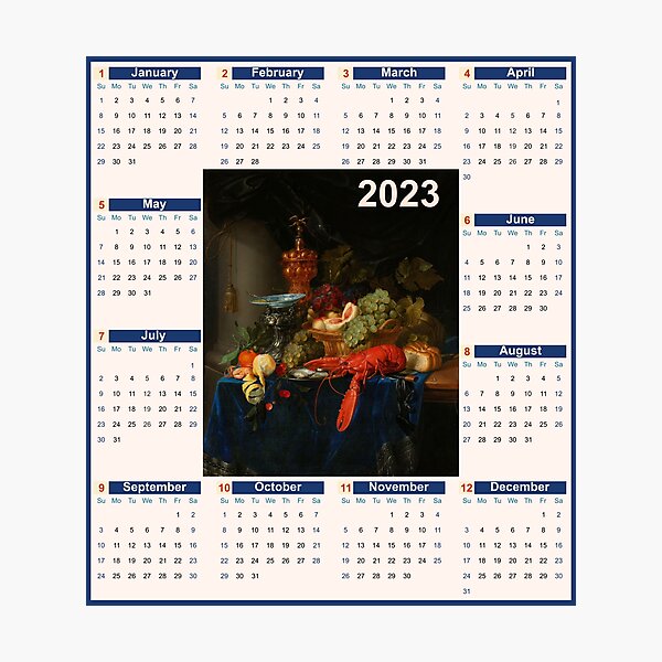 "Calendar 2023 Still Life with Golden Goblet, Pieter de Ring, Dutch ...
