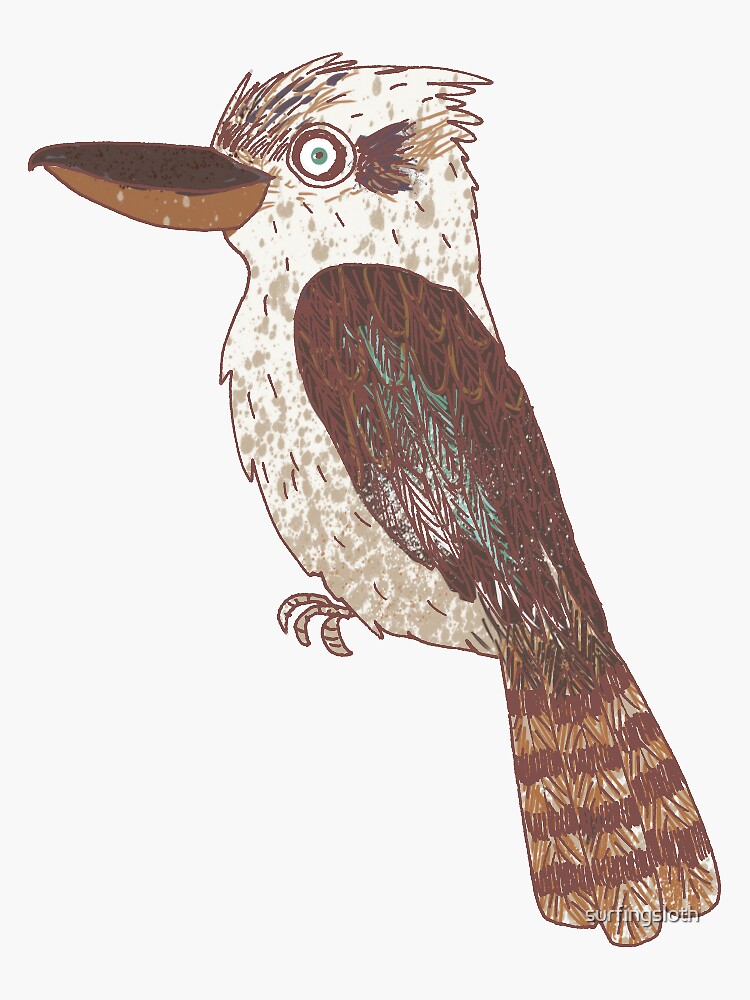 "Kooka the Kookaburra" Sticker for Sale by surfingsloth | Redbubble