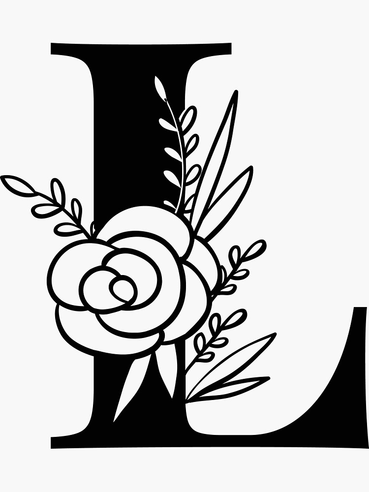 "L Floral Monogram" Sticker for Sale by ByTet | Redbubble