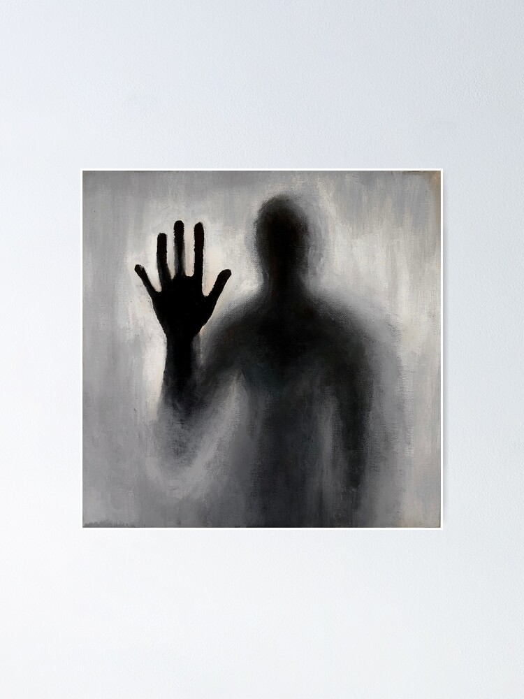 "Black and white shadow person in mirror " Poster for Sale by ...