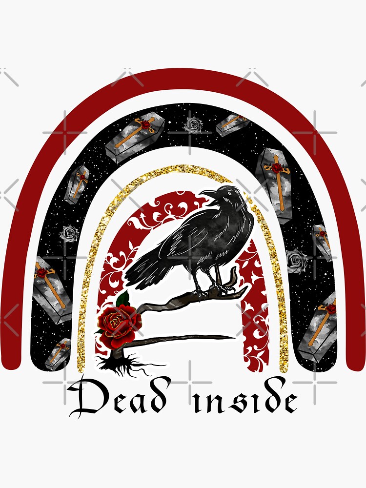 "Dead Inside Gothic Rainbow With Coffins Black Crow Halloween Design ...