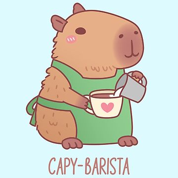 "Cute Capybara Barista Making Coffee" Sticker for Sale by rustydoodle ...
