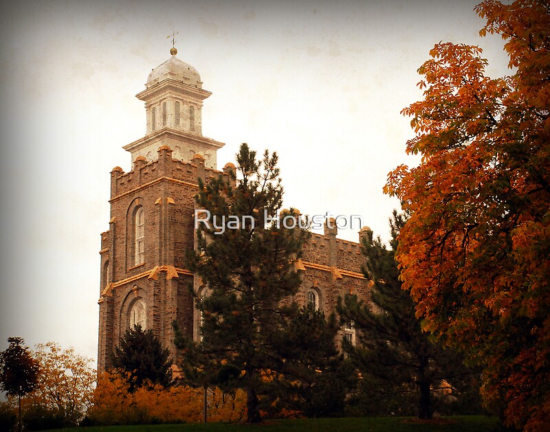 "Logan LDS Temple - Autumn Leaves" by Ryan Houston | Redbubble
