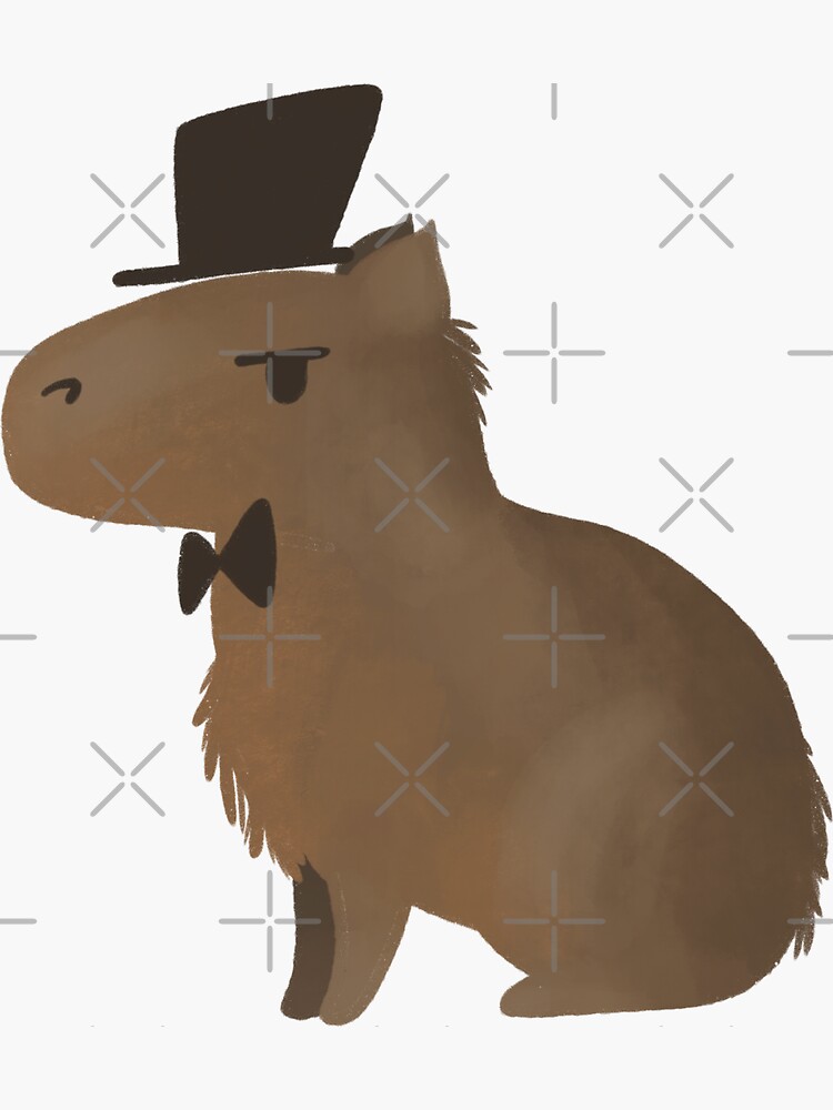 "Fancy Capybara" Sticker for Sale by lilacfeathers | Redbubble