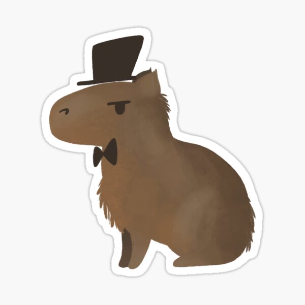 "Fancy Capybara" Sticker for Sale by lilacfeathers | Redbubble