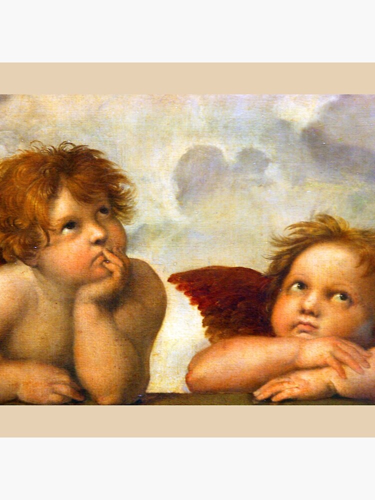 "Angels Cherubs Raphael Santi Sistine Madonna Sweet" Throw Pillow by ...