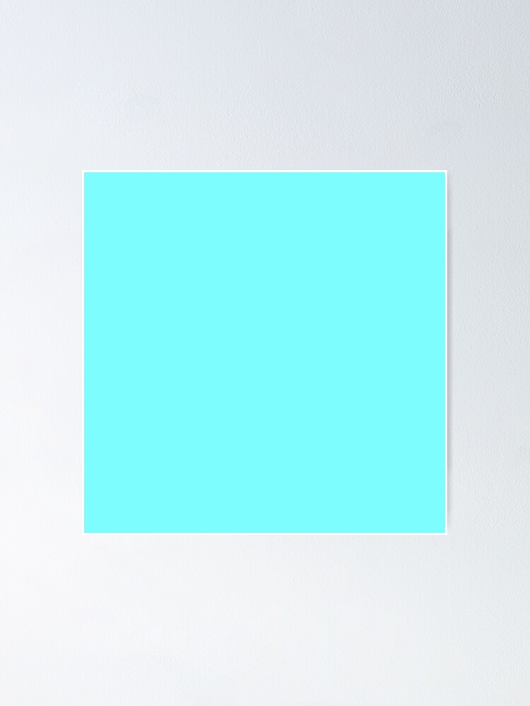 "Bright Tron Blue Simple Solid Designer Color All Over Color" Poster by ...