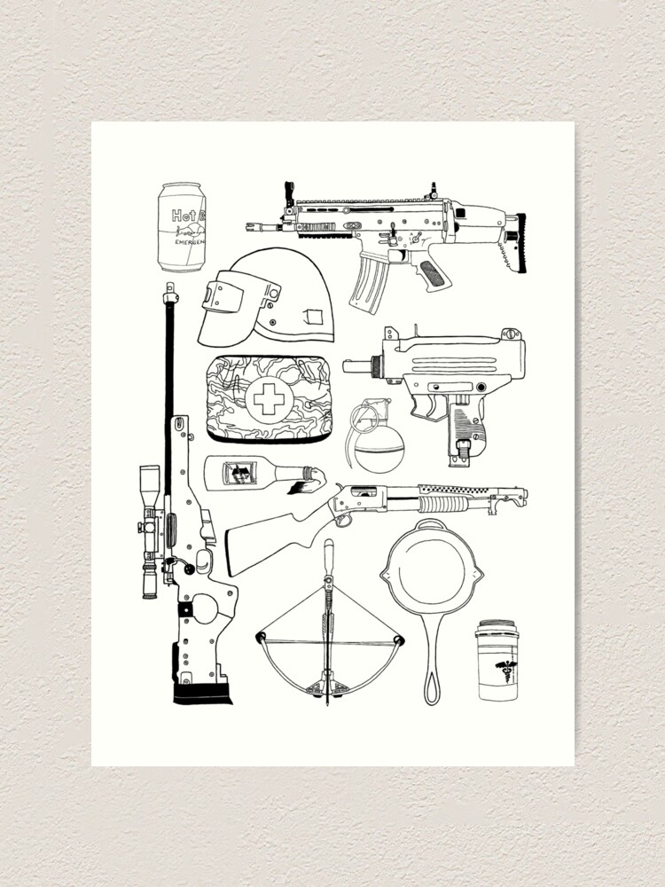 "Playerunknown's Battlegrounds The Arsenal - PUBG Black" Art Print by ...