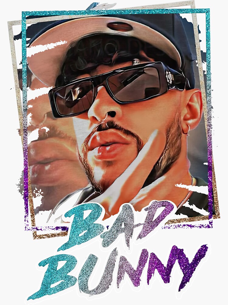 "Bad Bunny Art " Sticker for Sale by mocumeuriq | Redbubble