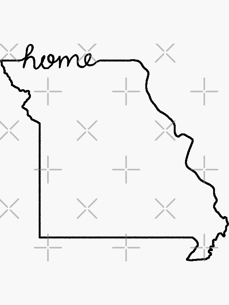 "Missouri Home State Outline" Sticker for Sale by jamiemaher15 | Redbubble