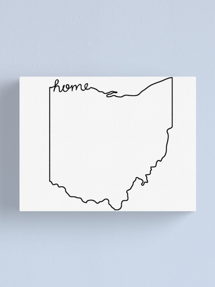 "Ohio Home State Outline" Canvas Print for Sale by jamiemaher15 | Redbubble