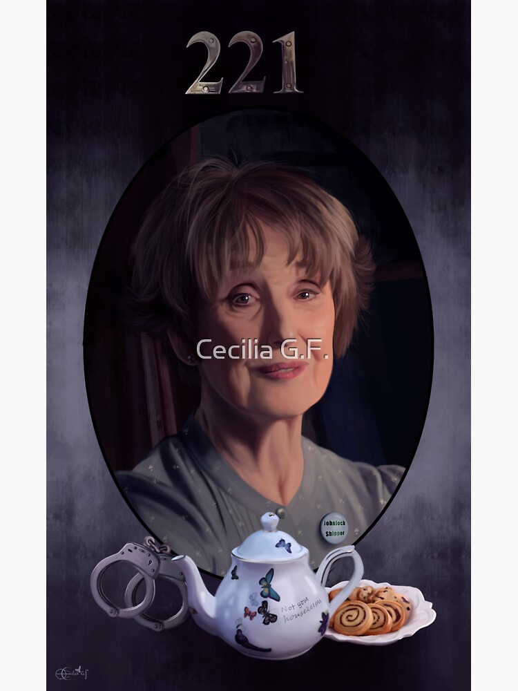 "Mrs. Hudson" Sticker for Sale by thanatosofnicte | Redbubble