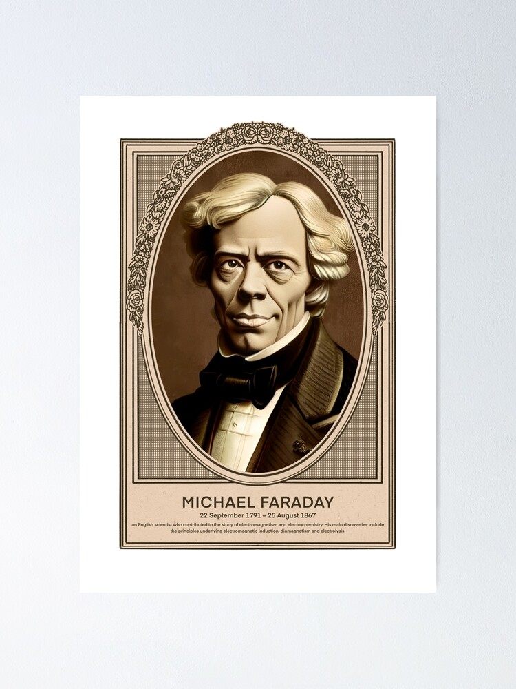 "Michael Faraday " Poster for Sale by IcalsaidArt | Redbubble