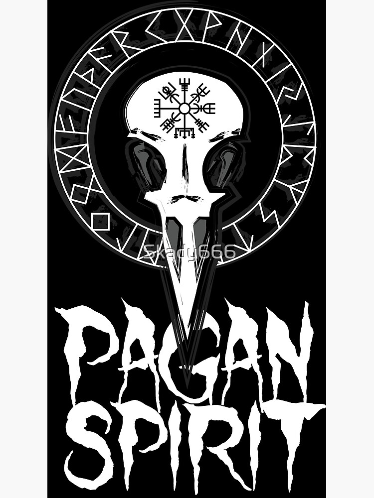 "Pagan Spirit - Raven Skull with Rune Circle and Odin's Protection ...