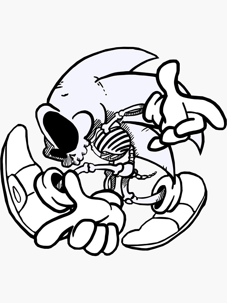 "Skeleton Sonic" Sticker for Sale by Keerl | Redbubble