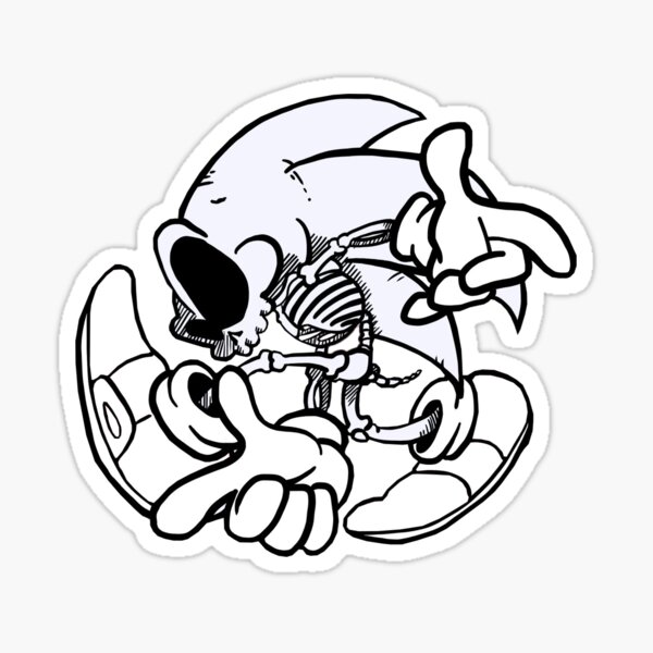 "Skeleton Sonic" Sticker for Sale by Keerl | Redbubble