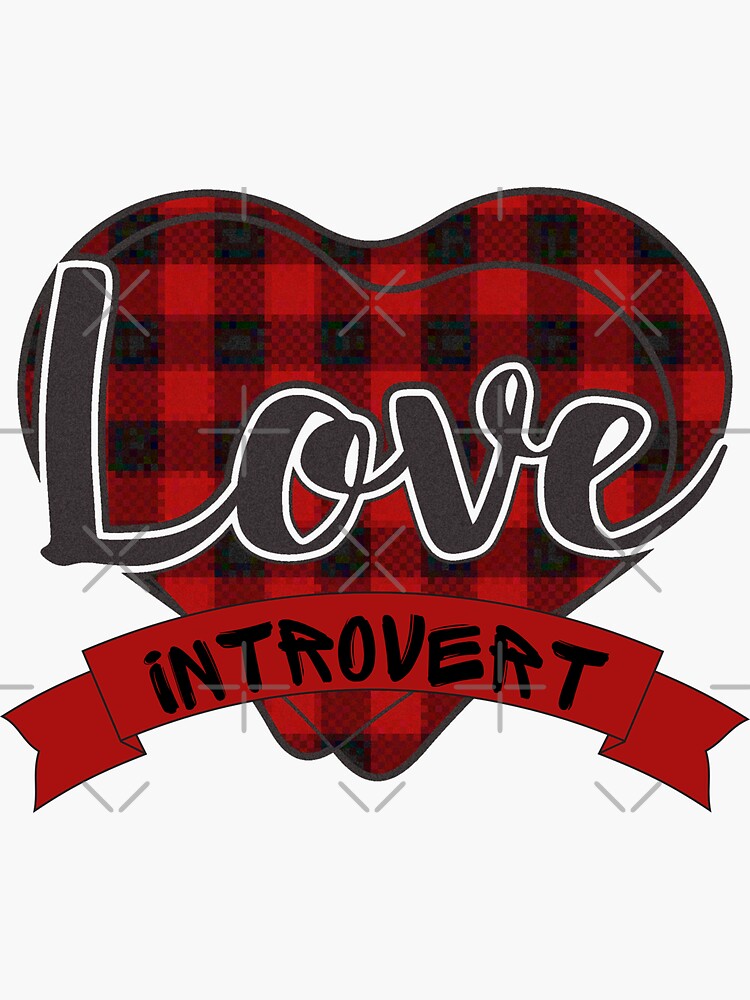"Love Heart Introvert Tartan" Sticker for Sale by RockBeeDesigns ...