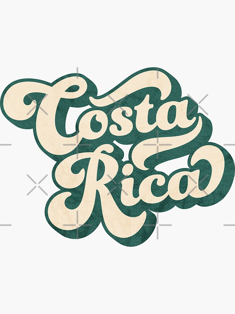 "COSTA RICA RETRO LETTERING VINTAGE BY SUBGIRL" Sticker for Sale by ...