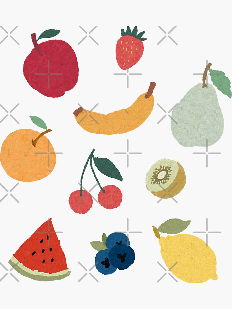 "Fruits sticker pack" Sticker for Sale by Krenbxrry | Redbubble