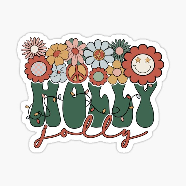 "Holly Jolly" Sticker for Sale by irinahunter | Redbubble