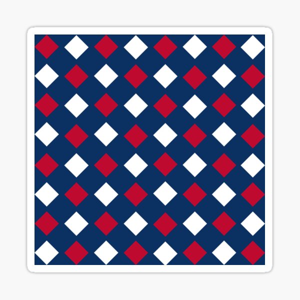 "Red and White Checkered Pattern Navy Blue Background" Sticker for Sale ...